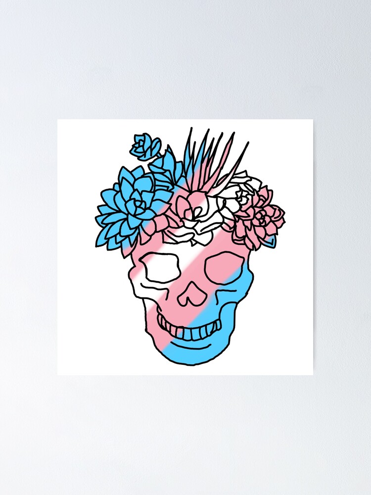 "Trans pride skull " Poster for Sale by Sandmage43 | Redbubble