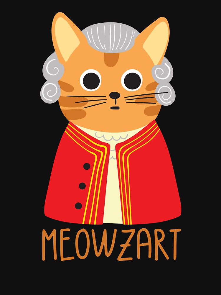 "Meowzart Cat T-Shirt Pun Classical Music Piano Funny" T-shirt for Sale ...