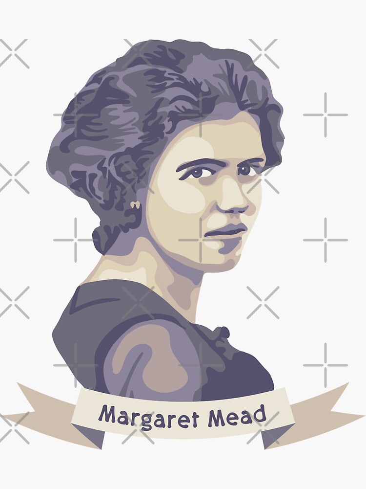 "Margaret Mead Portrait" Sticker by unhingedheather | Redbubble