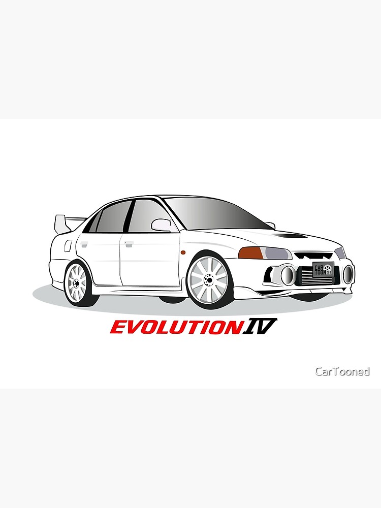 "Mitsubishi Evo IV" Poster for Sale by CarTooned | Redbubble