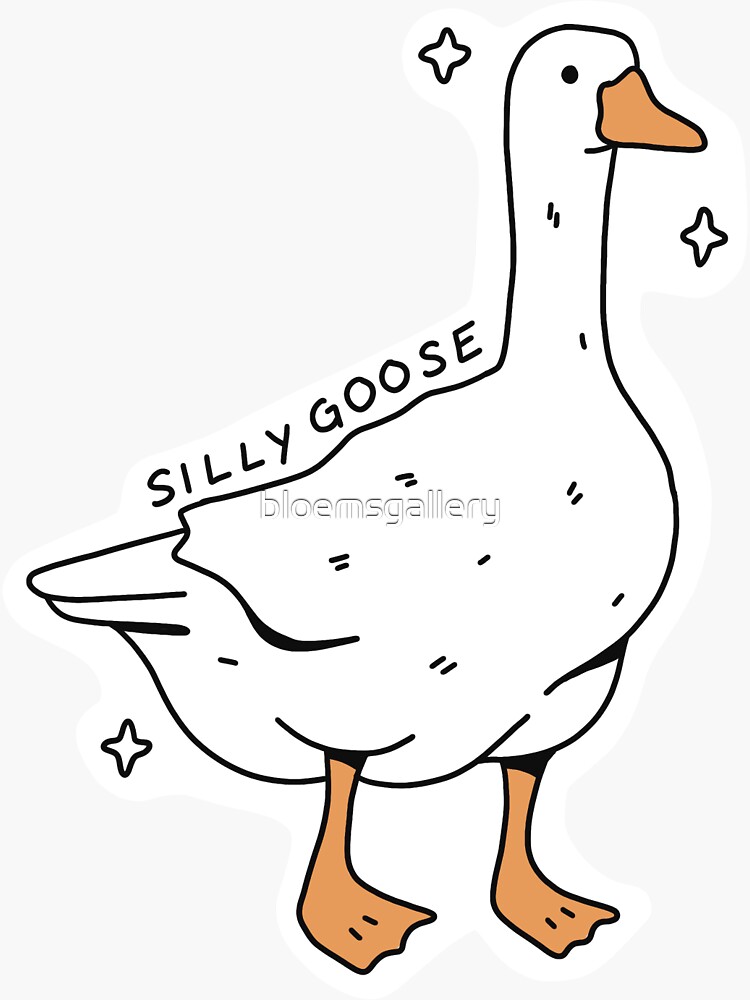 "'Silly Goose' Illustration" Sticker for Sale by bloemsgallery | Redbubble