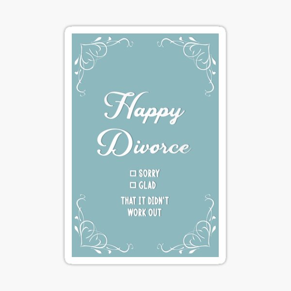 "Happy Divorce Card" Sticker by KinkyCards | Redbubble