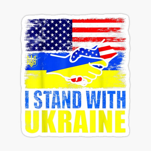 "Ukraine I Stand With Ukraine Ukrainian Flag Support" Sticker for Sale ...