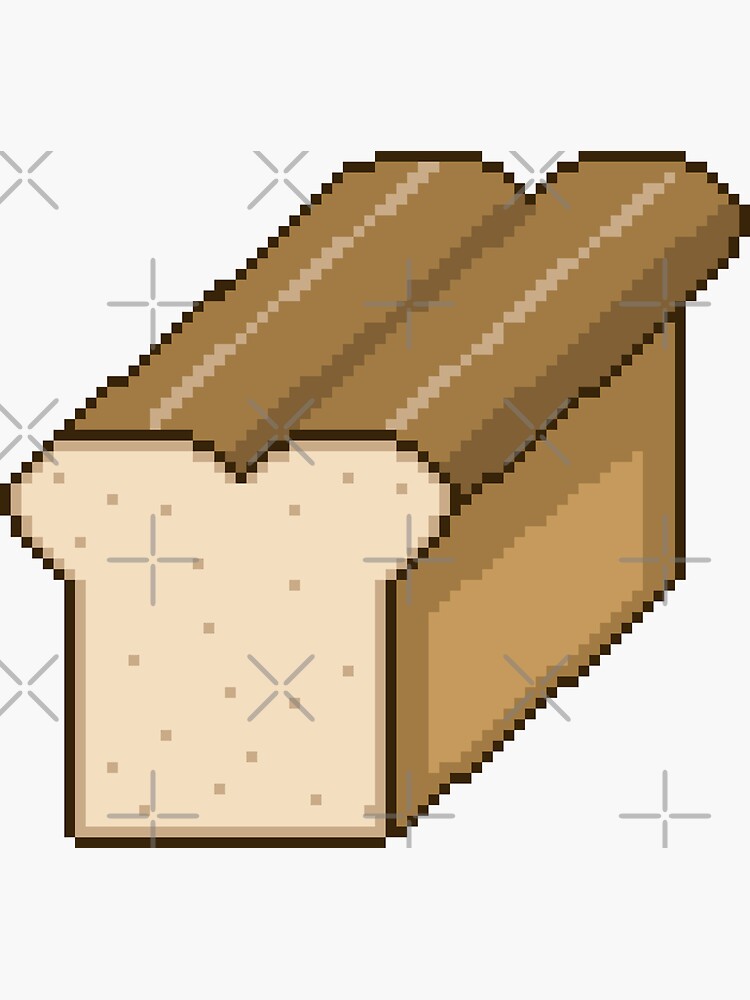 "retro pixel art bread loaf " Sticker by studiodenny | Redbubble