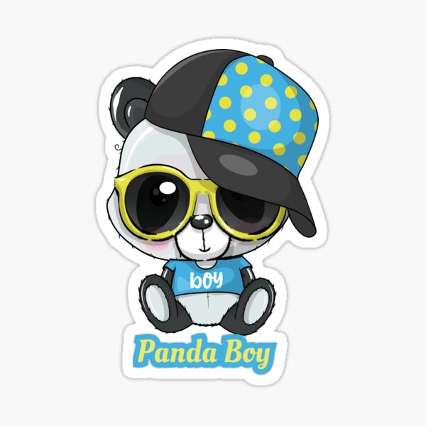 "Panda Boy" Sticker for Sale by DesignCactus | Redbubble