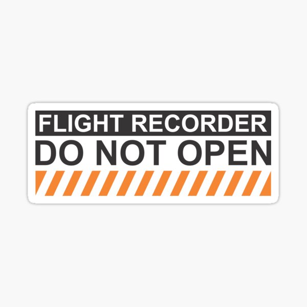 "BLACK BOX - Flight Recorder - Do Not Open DZ06" Sticker by DzonStore ...