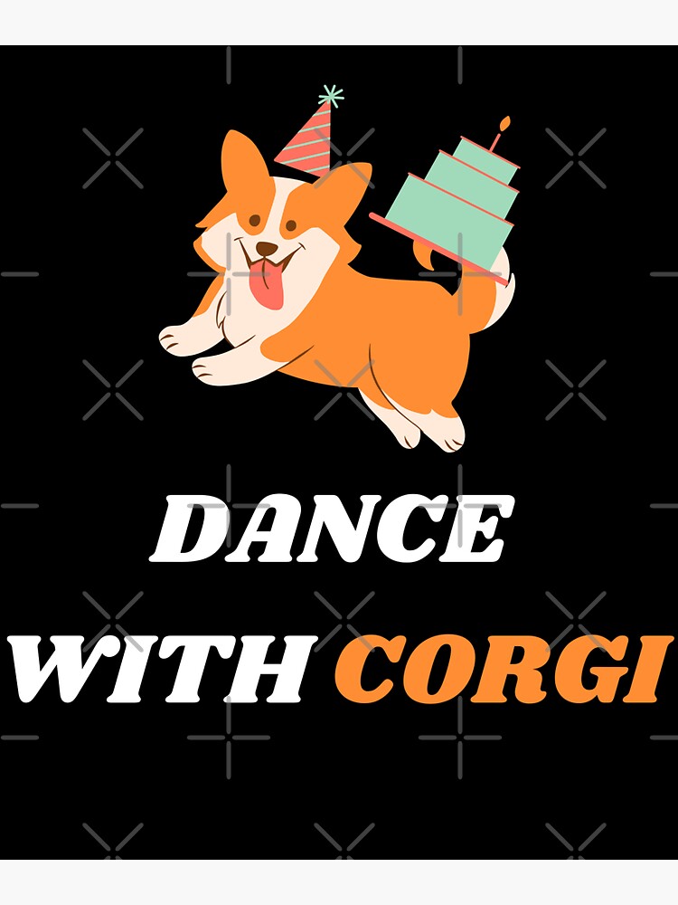 "dancing corgi kawaii cute funny" Sticker by Amusing-Reads | Redbubble