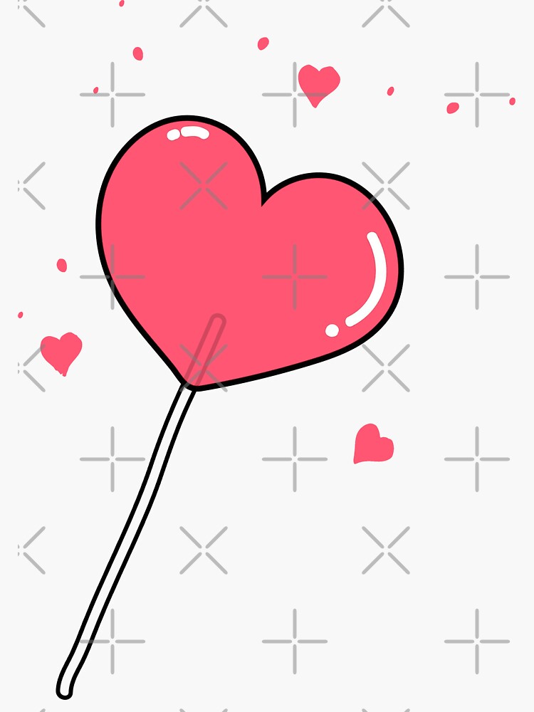 "Heart Lolly" Sticker by aazzeddine | Redbubble