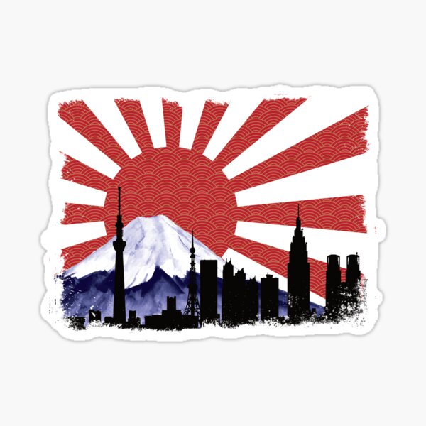 "Japan Tokyo Skyline Mount Fuji" Sticker by MaximWundersee | Redbubble