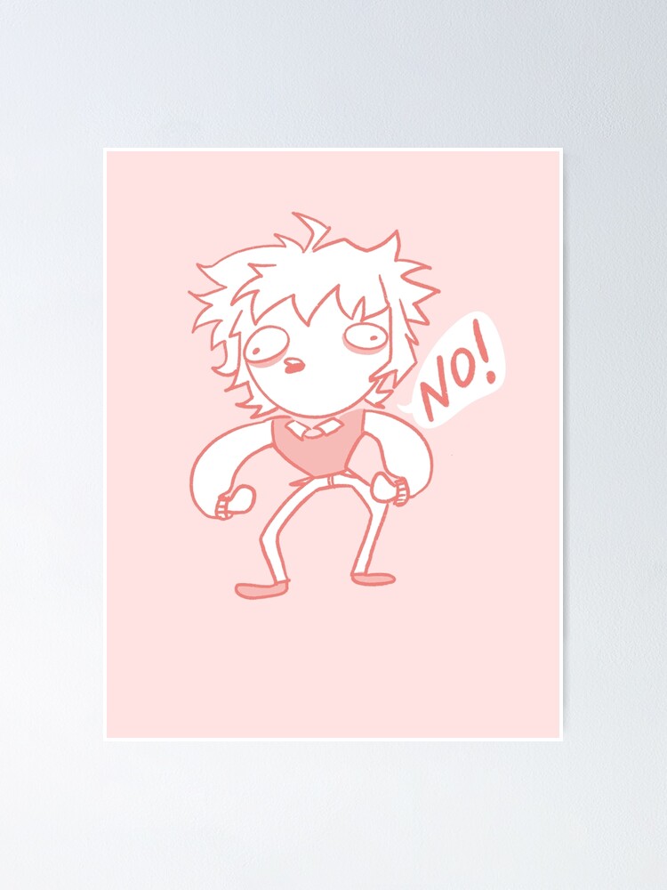 "No! Funny Chibi Meme" Poster for Sale by Lemonelyyy | Redbubble