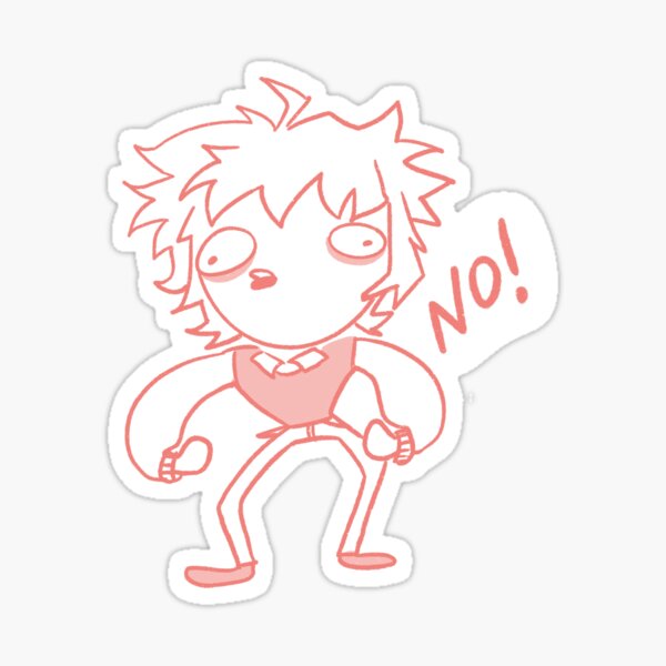 "No! Funny Chibi Meme" Sticker for Sale by Lemonelyyy | Redbubble