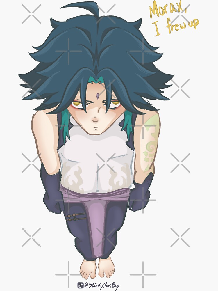 "Xiao Frew Up :(" Sticker for Sale by stinky-ratboy | Redbubble