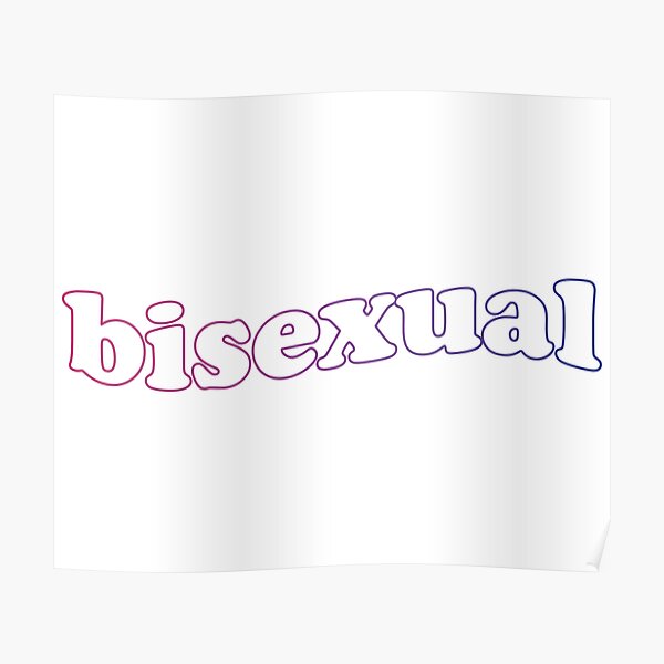 "Bisexual Pride Flag Text Outline" Poster for Sale by PrettyLugoThing ...