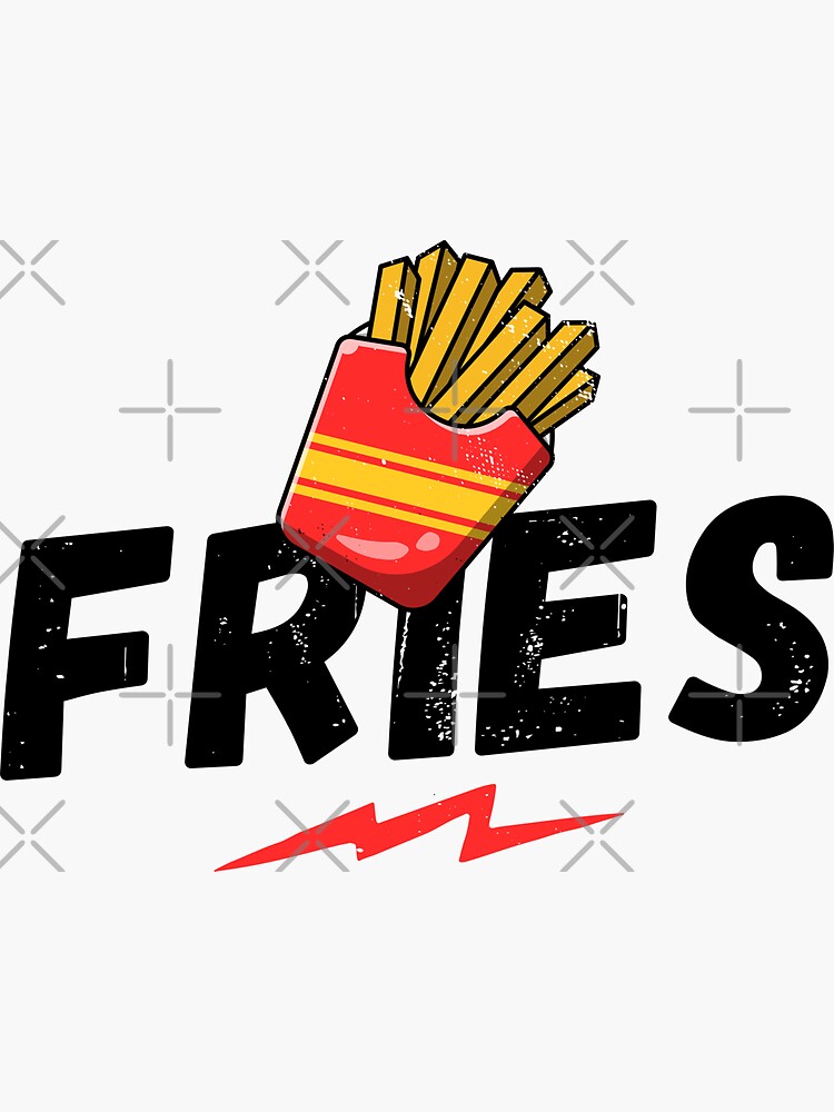 "Fries, funny gift, french fries, I love fries" Sticker by rattob ...