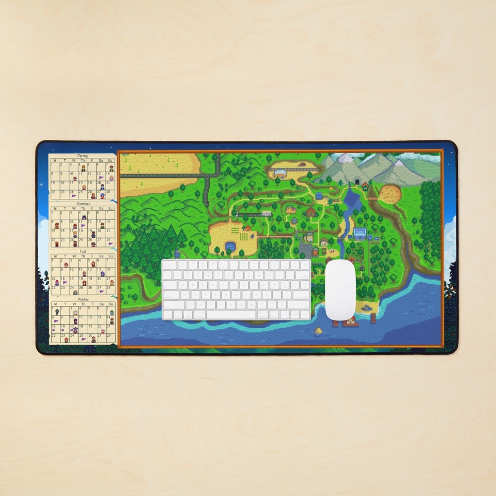 "Stardew Valley - Map & Calendar Desk Mat" Mouse Pad for Sale by ...