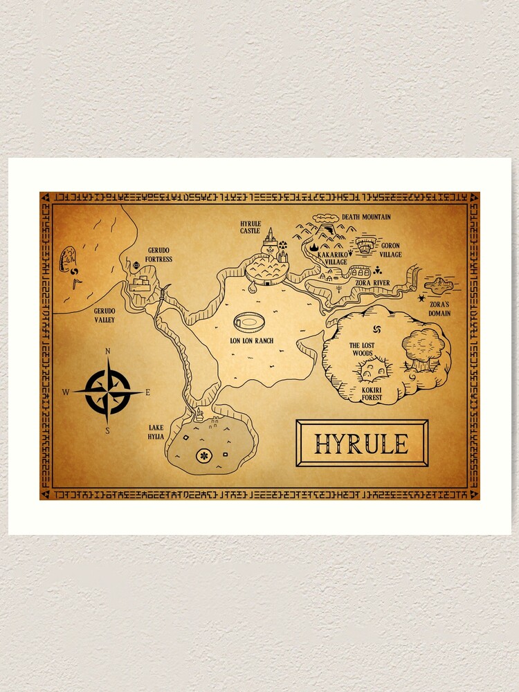 "Hyrule Map OOT" Art Print for Sale by KewlZidane | Redbubble
