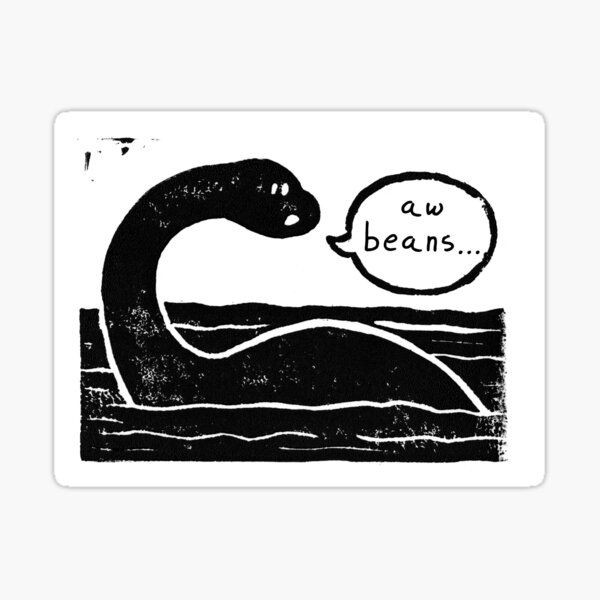 "Aw Beans... Nessie Speech Bubble" Sticker by dashmakesart | Redbubble