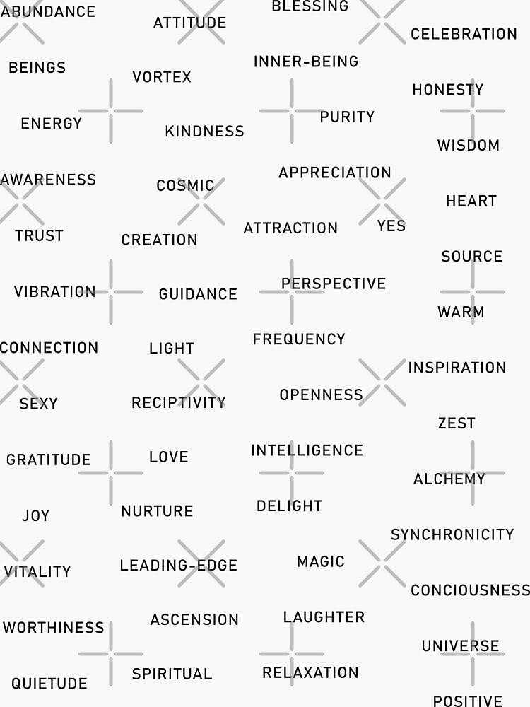 Positive High Vibration Words Sticker By Highvibewords Redbubble