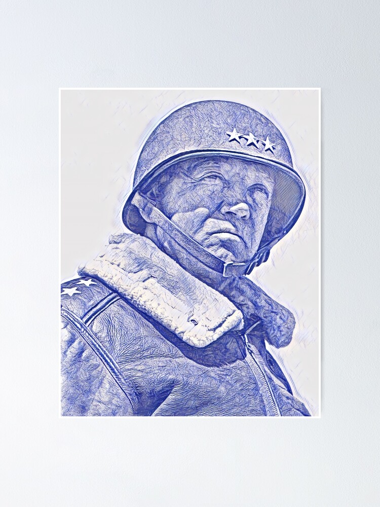 "General George Patton Sketch" Poster for Sale by warishellstore ...