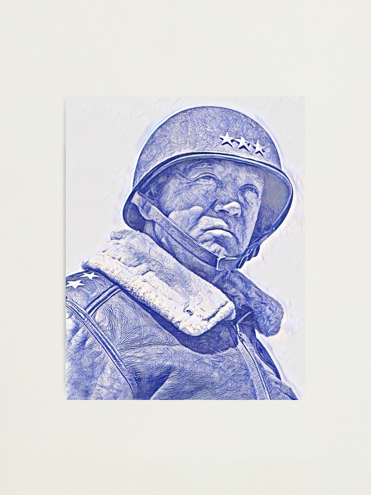 "General George Patton Sketch" Photographic Print for Sale by ...