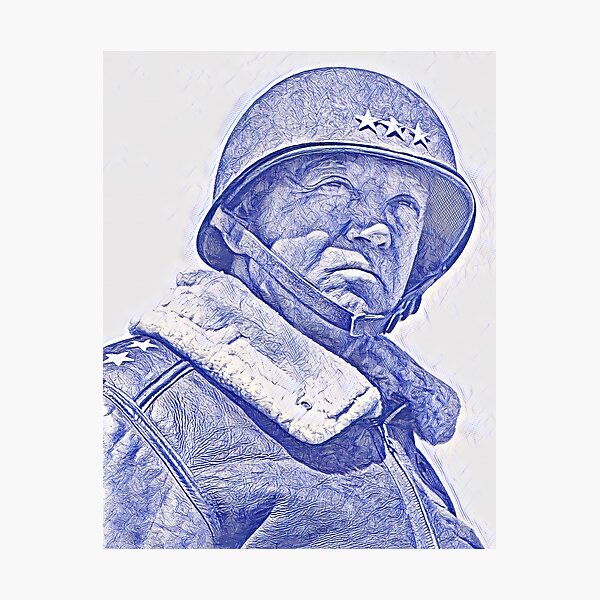 "General George Patton Sketch" Photographic Print for Sale by ...
