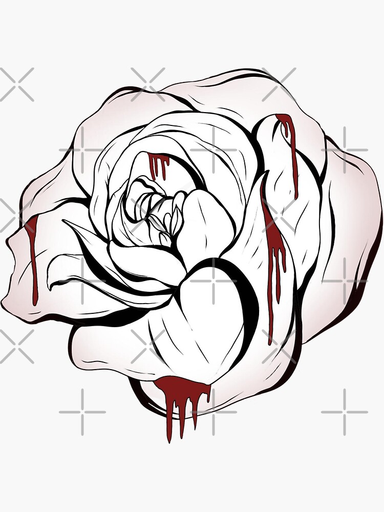 "Bleeding Rose" Sticker by TorriHeat | Redbubble