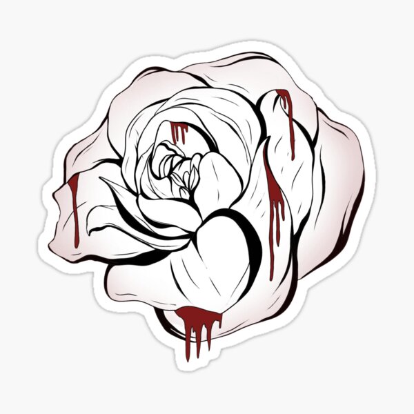 "Bleeding Rose" Sticker by TorriHeat | Redbubble