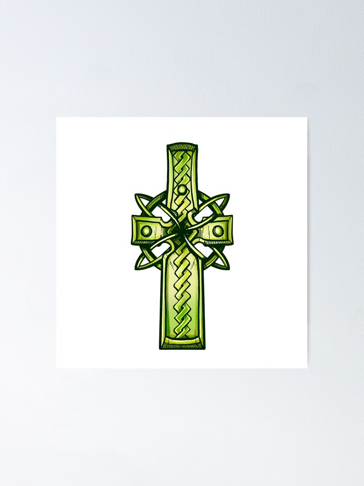 "Insular Celtic Cross Design" Poster by Inkrune | Redbubble