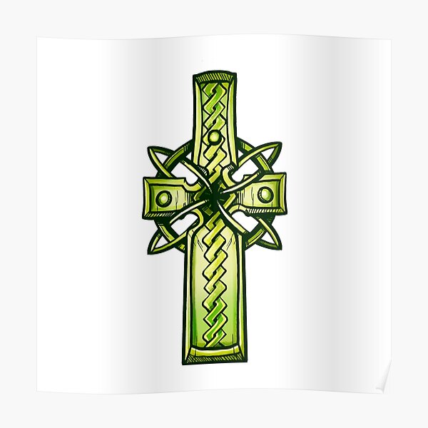"Insular Celtic Cross Design" Poster by Inkrune | Redbubble