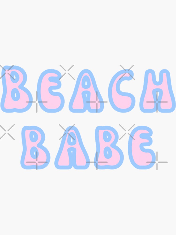 "Groovy beach babe" Sticker by BeauBeauxox | Redbubble