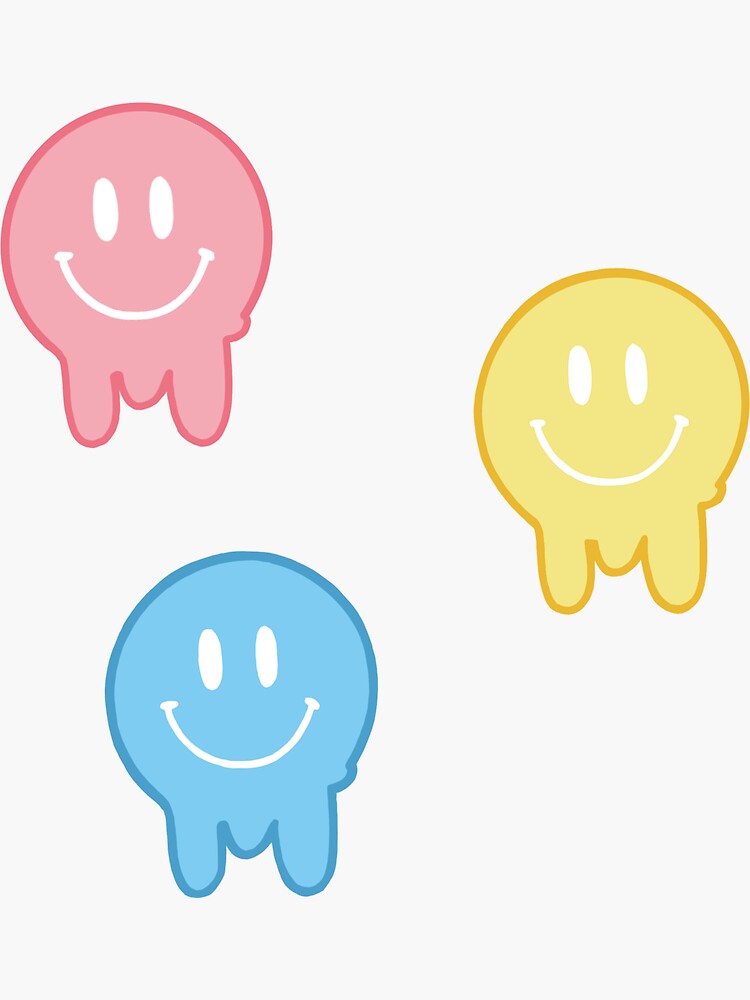"Drippy smiley" Sticker by rnstickers | Redbubble