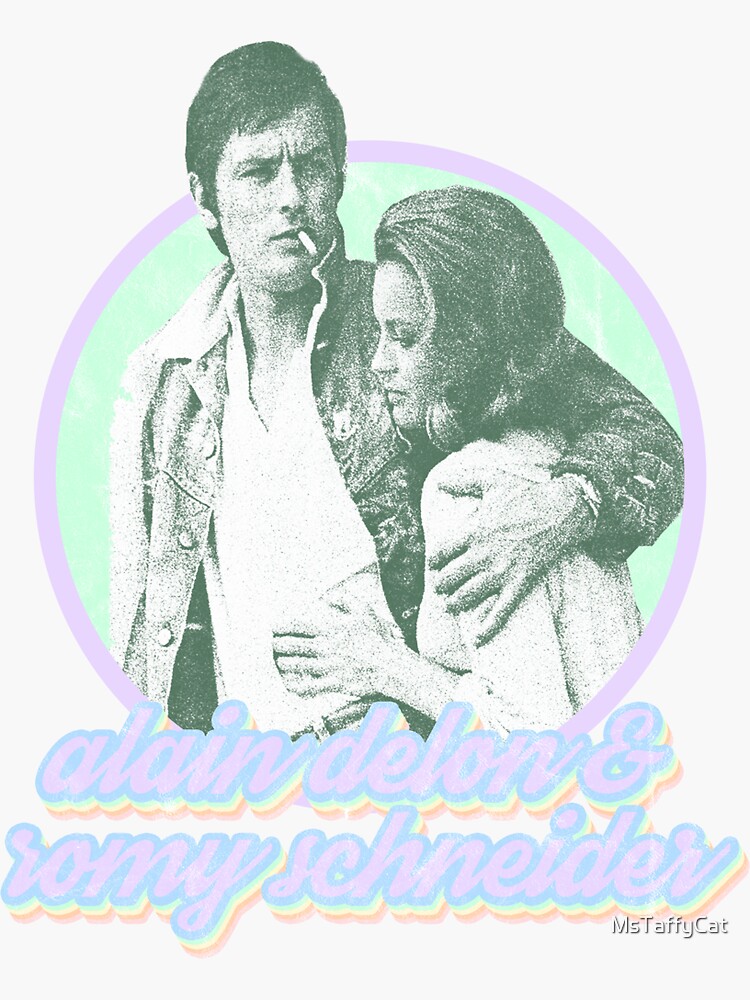 "Romy Schneider and Alain Delon" Sticker by MsTaffyCat | Redbubble
