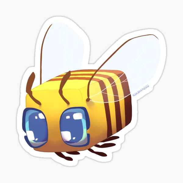 "wholesome minecraft bee!" Sticker for Sale by elksketches | Redbubble