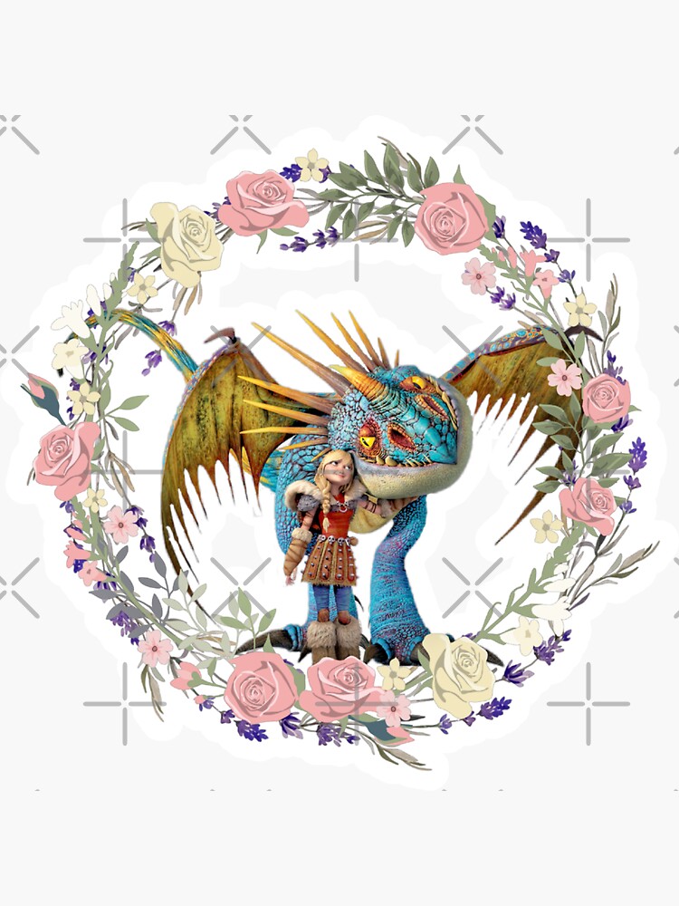 "Astrid & Stormfly Flowers " Sticker for Sale by StorybookSwan | Redbubble