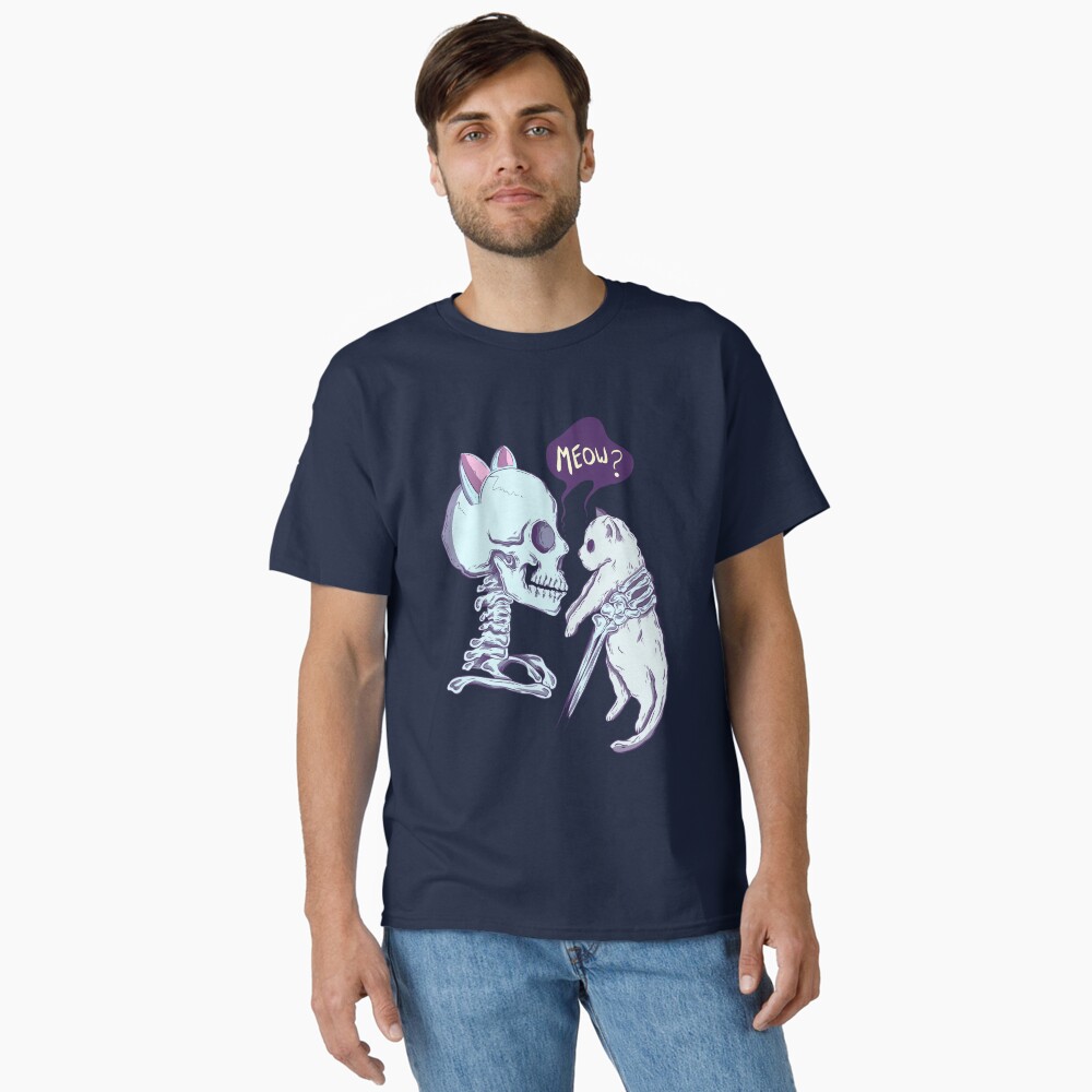 "Meow? Cat and skeleton" Sticker for Sale by jess1586 | Redbubble