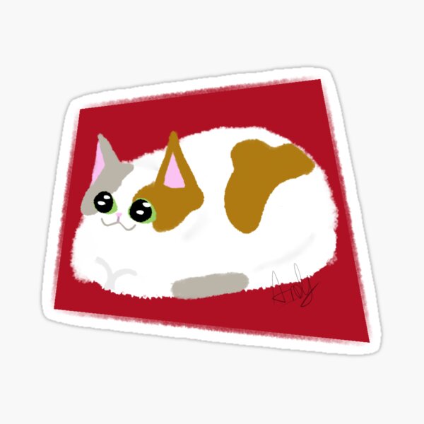 "Calico loaf on red background" Sticker by Andys-Stickers | Redbubble