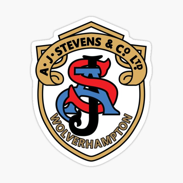 "AJS original logo" Sticker by alexbullrush | Redbubble