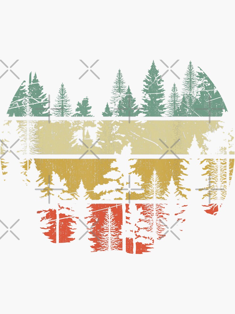 "Wildlife Trees Outdoors Nature Retro Forest" Sticker for Sale by ...