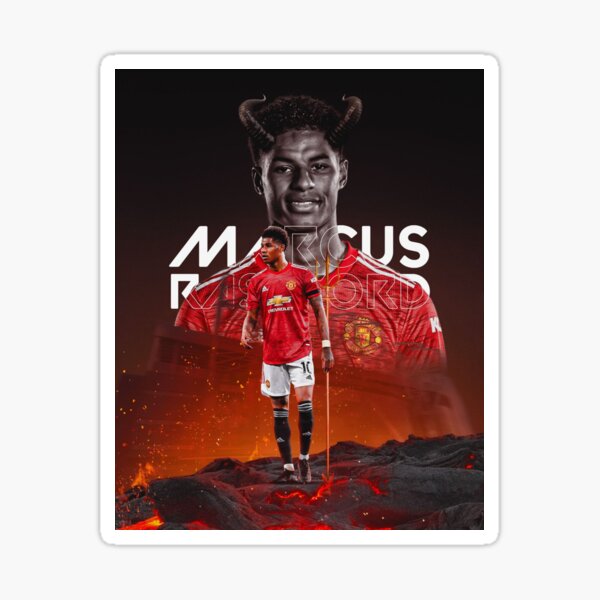 "Wallpaper Marcus Rashford Illustration" Sticker by IzzaFannan | Redbubble