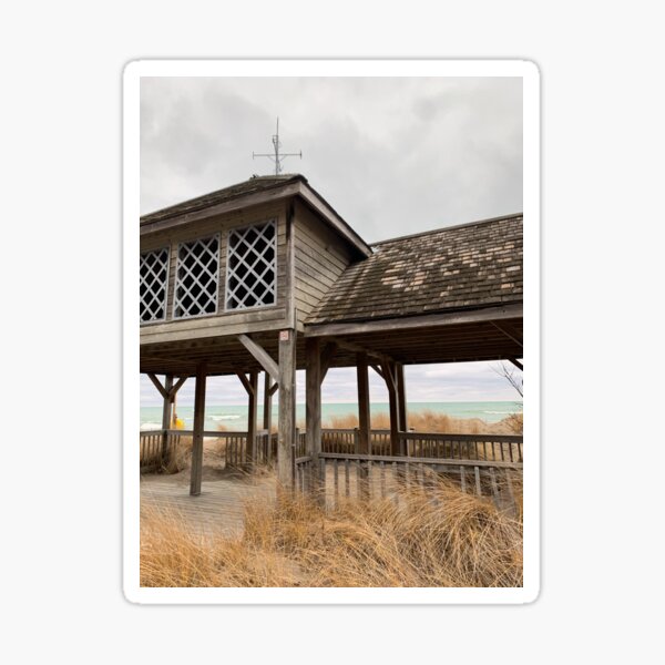 "Beach Pavilion" Sticker by chickadj | Redbubble