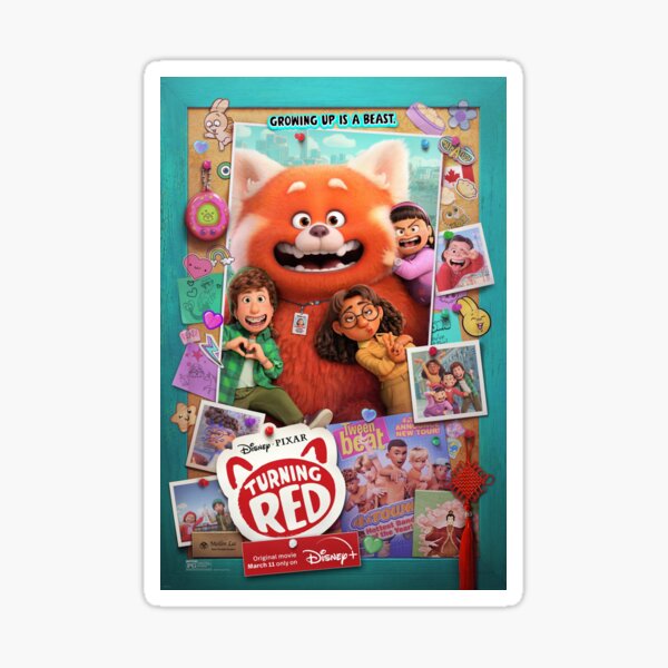 "Turning Red and Friends" Sticker by ryleighhilpert | Redbubble