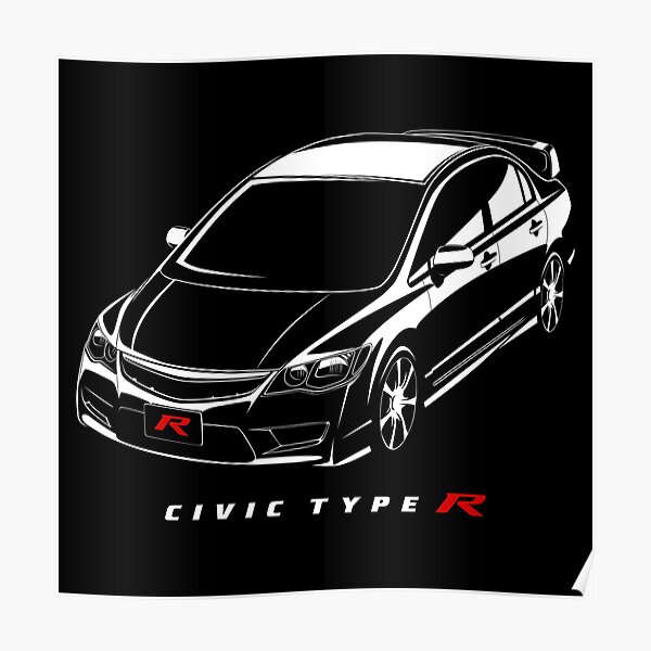 "Civic Type R FD2R Silhouette" Poster by MivecPower | Redbubble