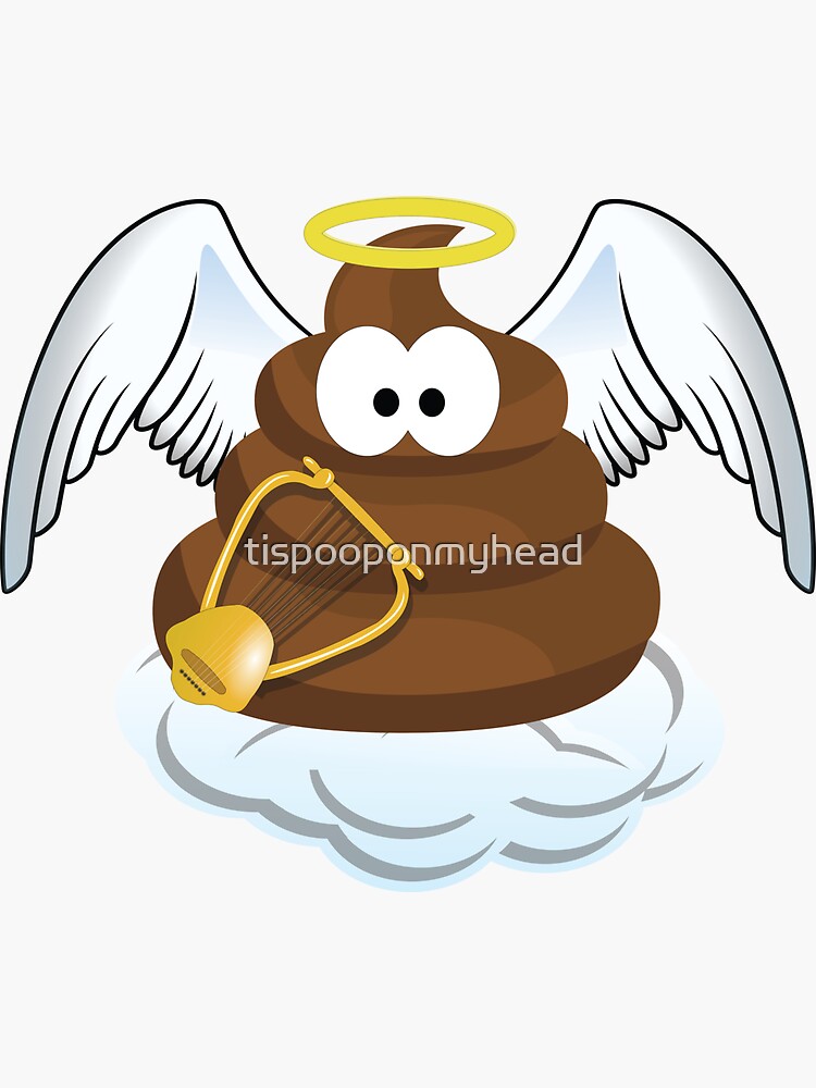 "Cute Angel Poop" Sticker by tispooponmyhead | Redbubble