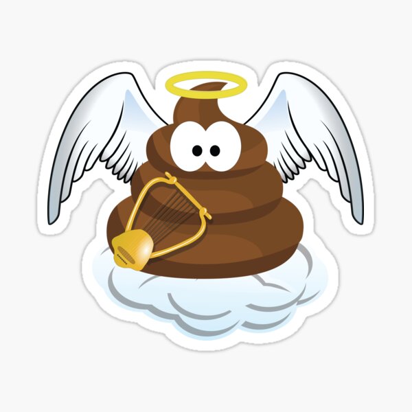 "Cute Angel Poop" Sticker by tispooponmyhead | Redbubble