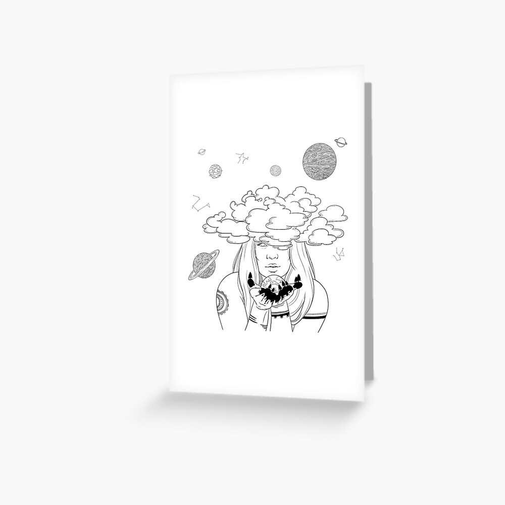 "Mother Earth simple line drawing" Greeting Card by Gemini2point0 ...