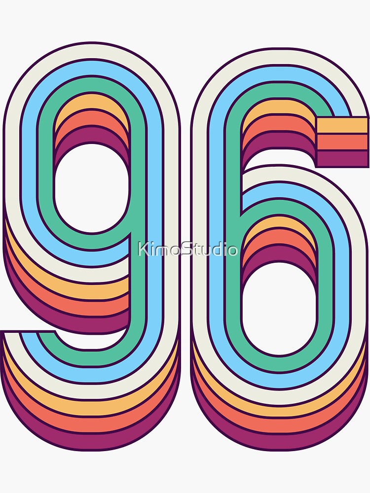 "Lucky Numer 96, Happy Birthday 96" Sticker by KimoStudio | Redbubble