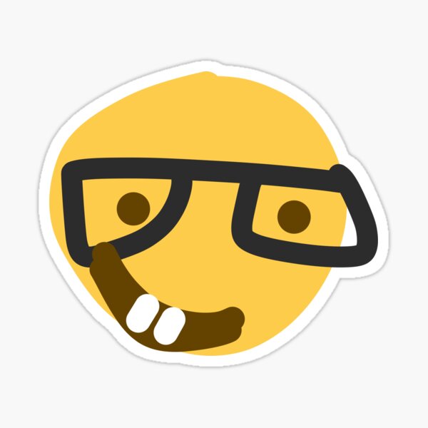 "Cursed Nerd Face Emoji." Sticker for Sale by Combrero | Redbubble