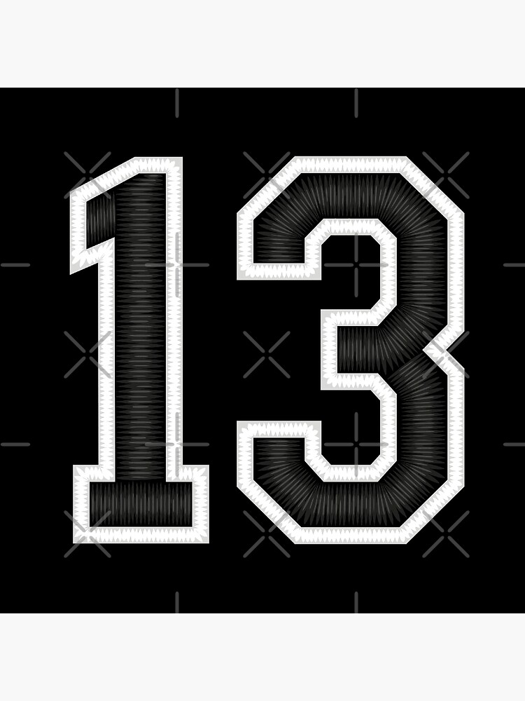 "13 Black Jersey Sports Number thirteen Football 13" Art Print for Sale ...
