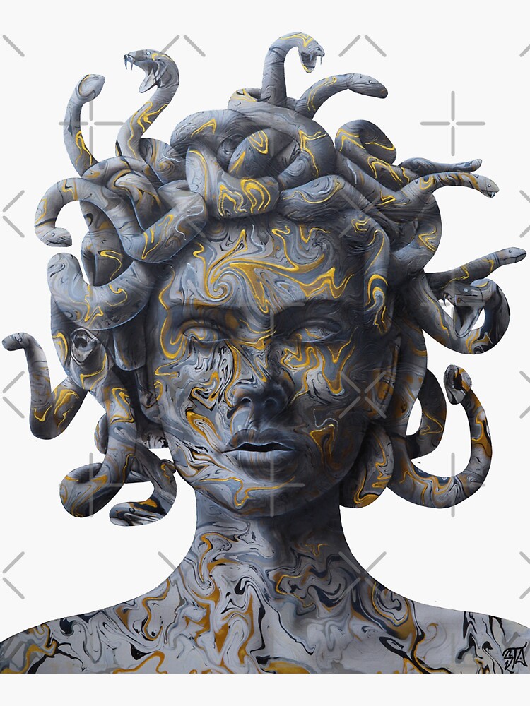 "Golden Medusa II" Sticker by infinitelove | Redbubble