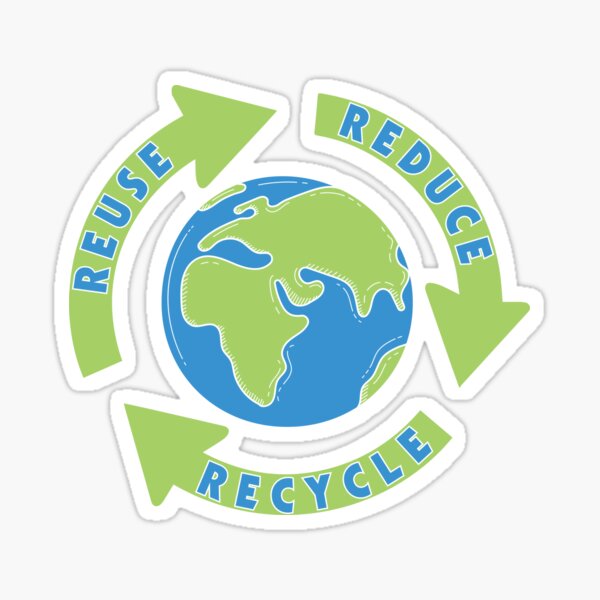"Earth Day Reduce Reuse Recycle - Waste Management" Sticker by Fabvity ...